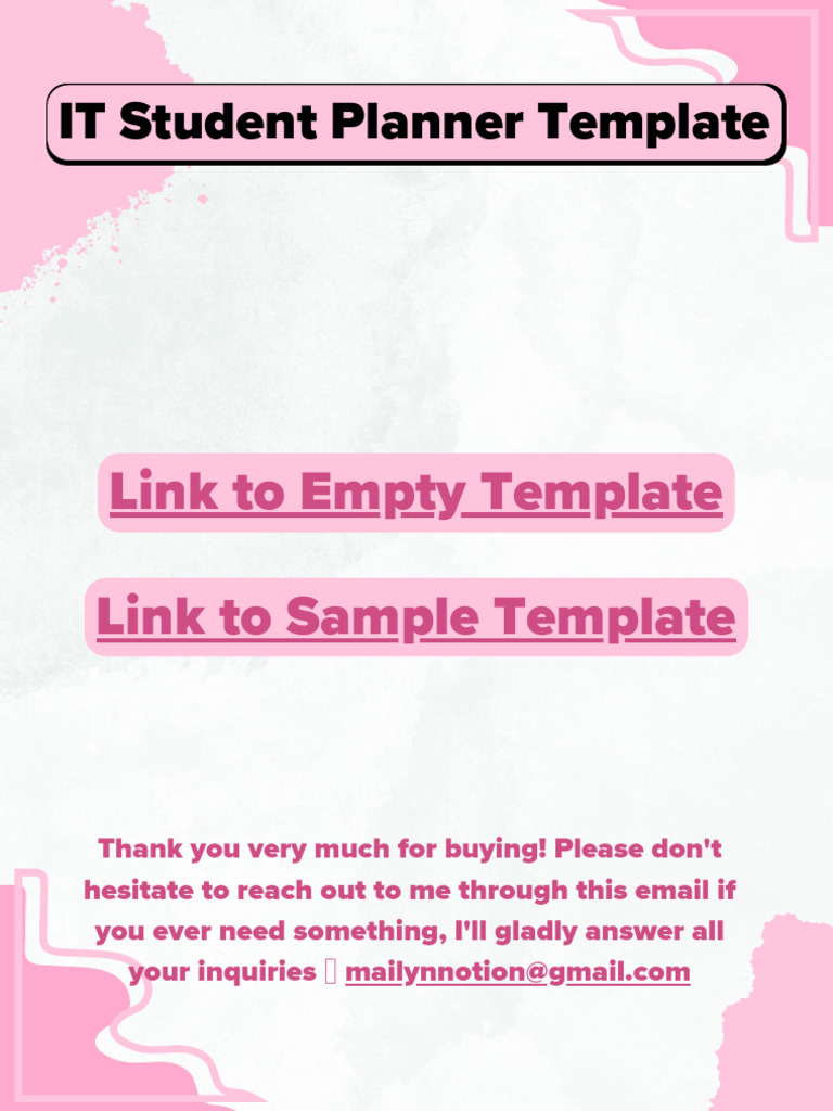 Ultimate Student Planner Template Pink Ver. | PDF