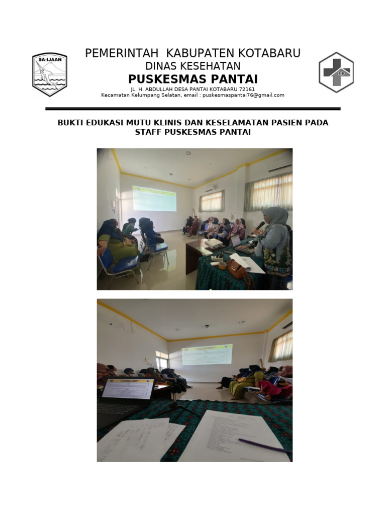 Bukti Edukasi Mutu Klinis Dan Keselamatan Pasien | PDF