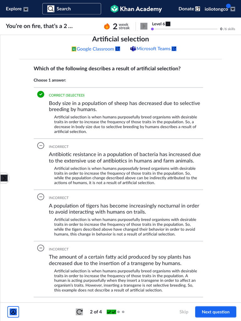 Artificial Selection (Practice) Khan Academy | PDF | Biology