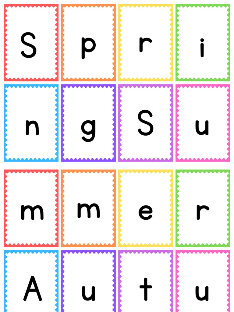 Colorful Bold Illustrative Alphabet Flashcard | PDF