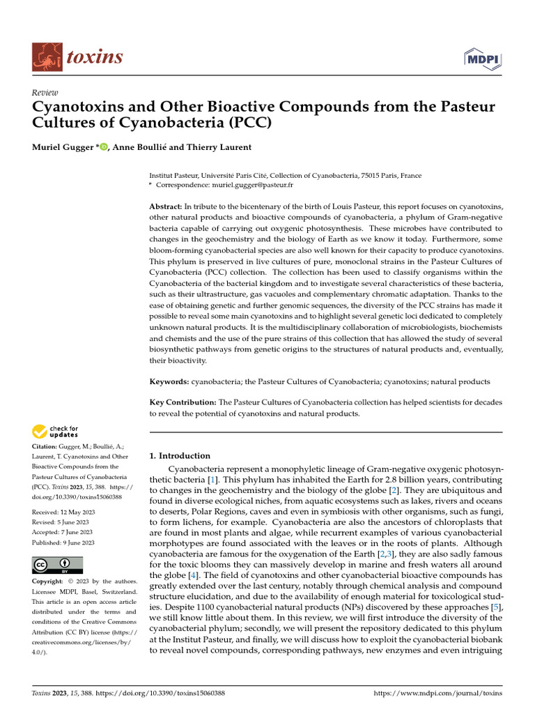 Toxins 15 00388 - Esp | PDF | Cyanobacteria | Biology