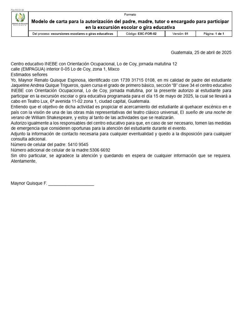 Carata Excue | PDF