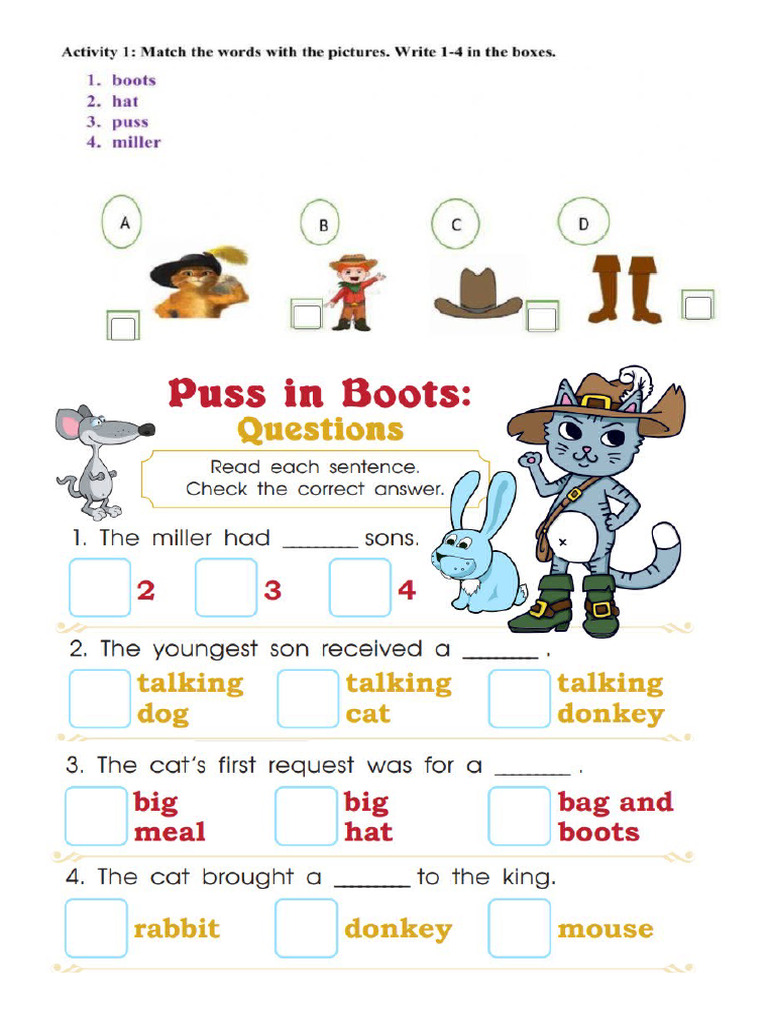 Puss in Boots - Activities | PDF