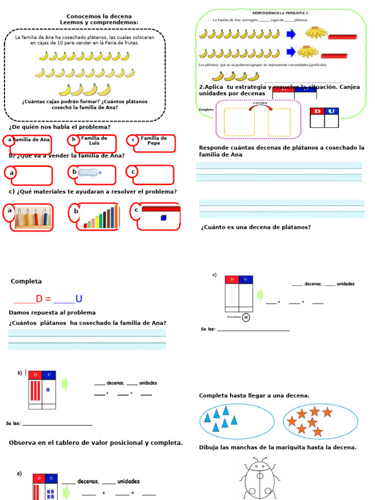 Conocemos La Decena - Docx Ficha | PDF