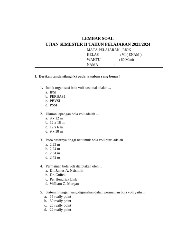 Uas Kelas 6 SM 2 | PDF