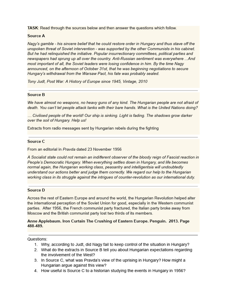 Hungary 1956 Revolution: Causes and Impact | PDF | Hungary | Anti ...