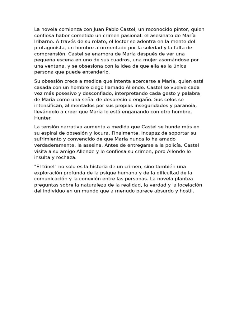 La Novela Comienza Con Juan Pablo Castel | PDF