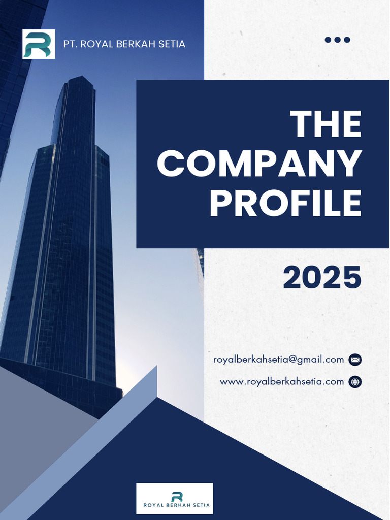 Blue and White Simple Minimalist Abstract Professional Company Profile ...