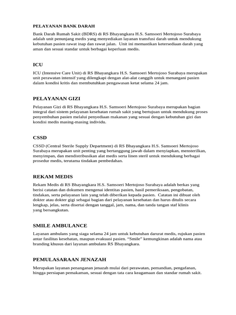 Pelayanan Bank Darah | PDF