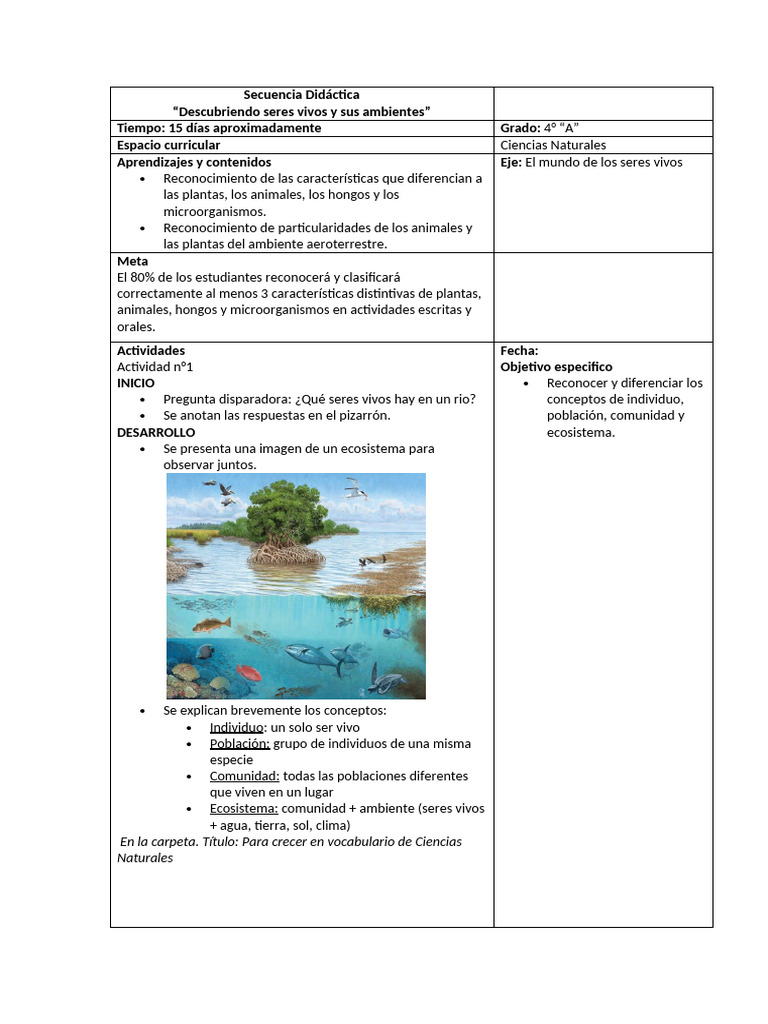 Secuencia Did Ctica Seresvivos Cuarto Grado | PDF | Plantas | Raíz