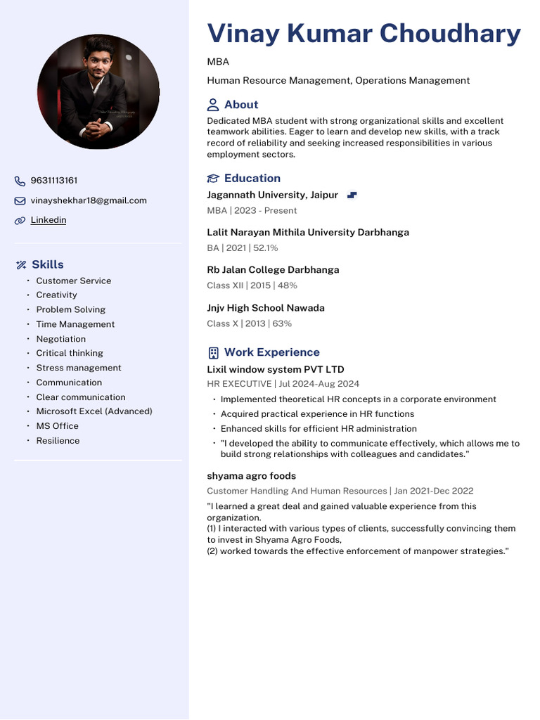 Vinay Shekhar CV 4004 | PDF