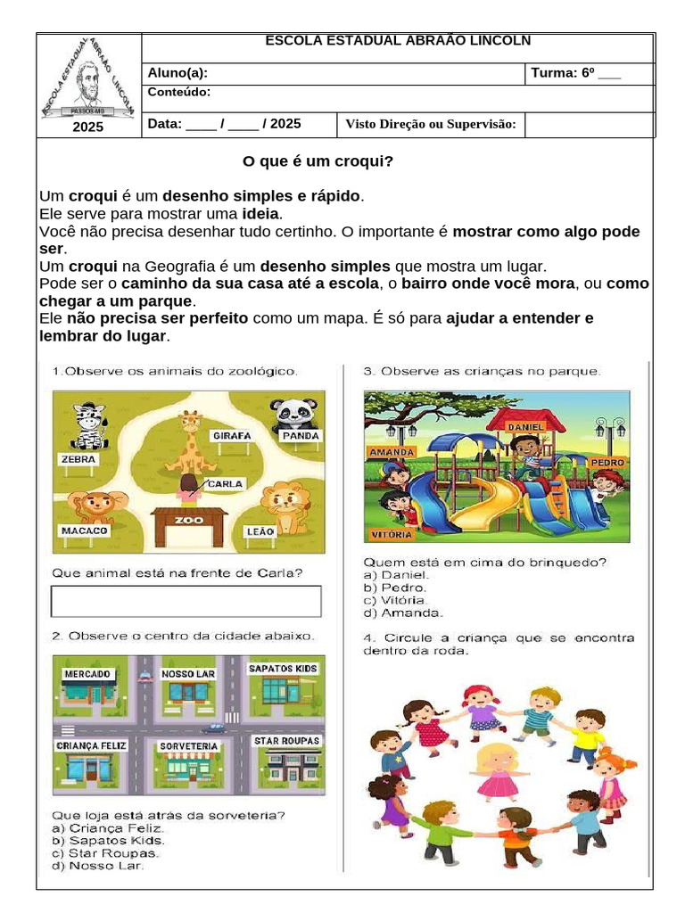 Croqui na Geografia para 6º Ano | PDF