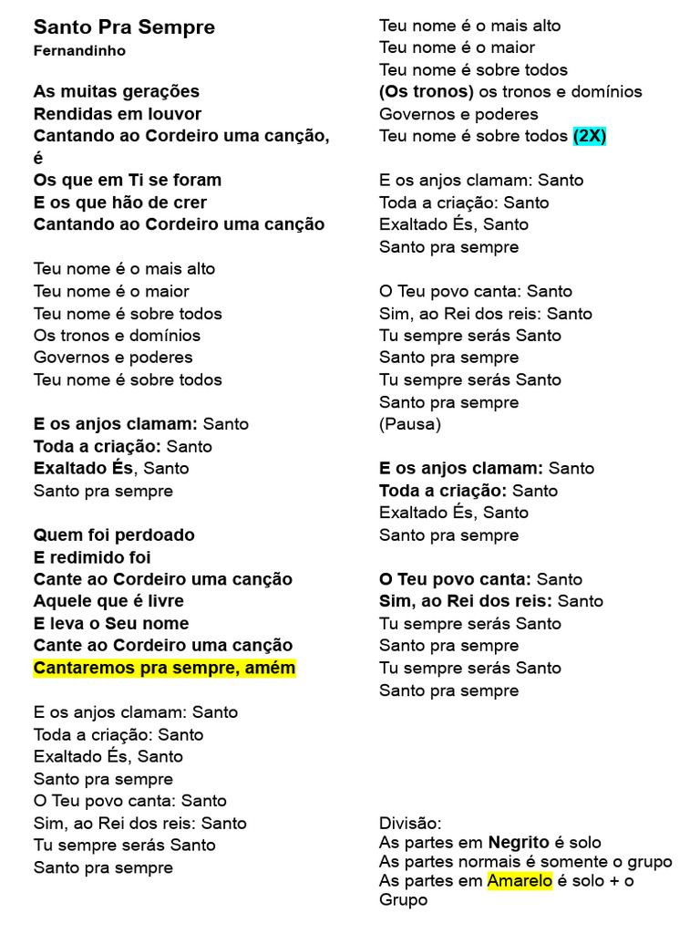 Santo para Sempre - Fernandinho | PDF