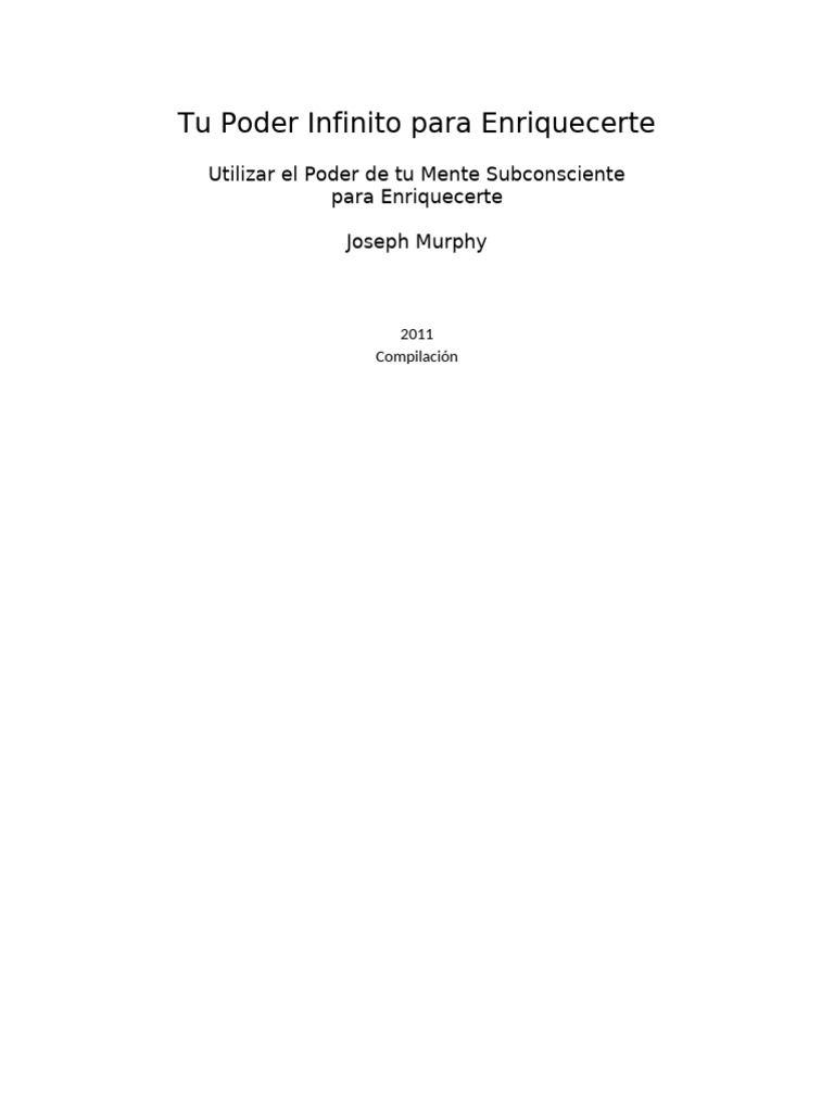 Joseph Murphy 2011 Tu Poder Infinito para Enriquecerte CMP | PDF ...