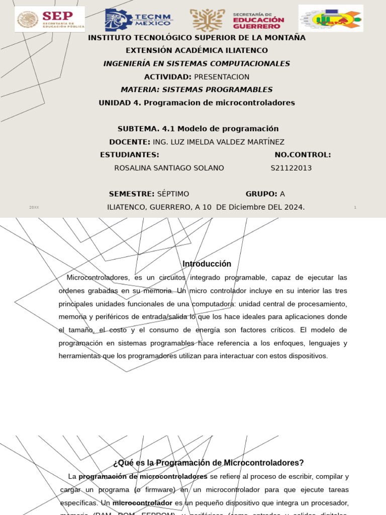 SP Uni4 Exp Rosalina | PDF | Microcontrolador | Arreglos de compuertas lógicas programables en sitio