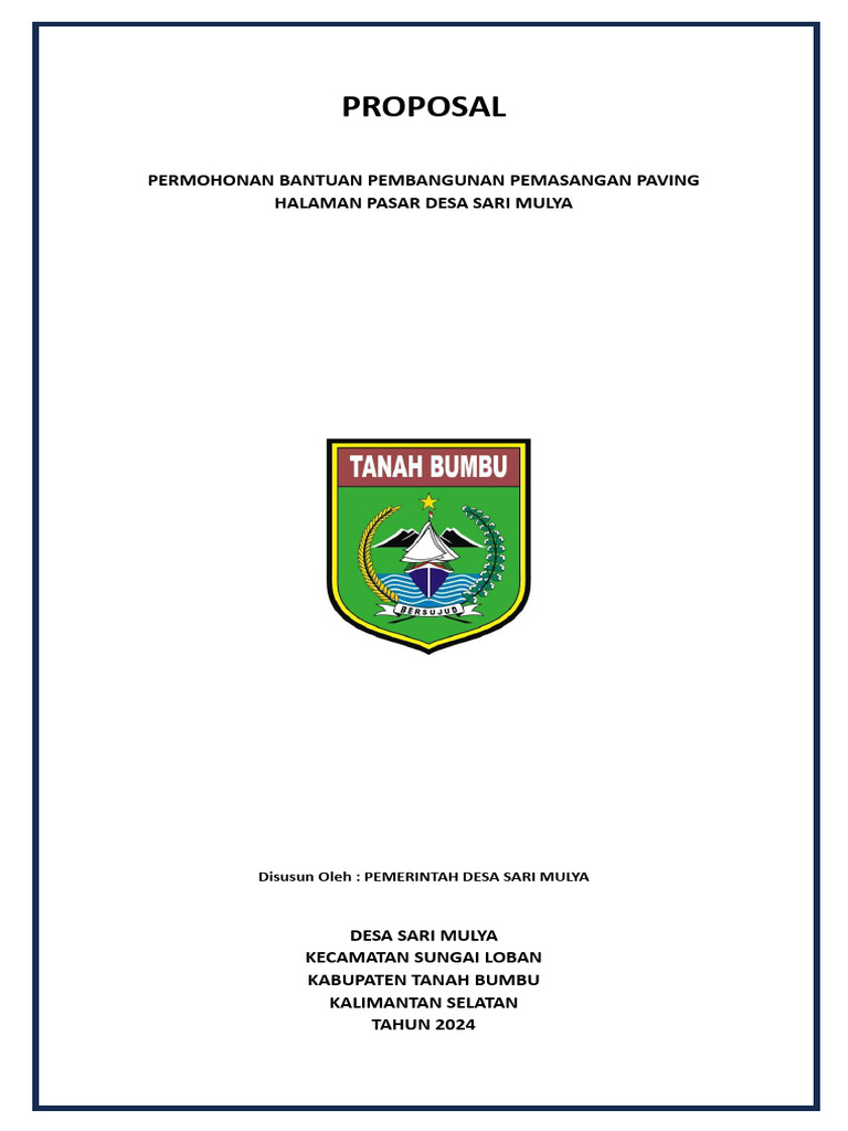 Proposal Paving Halaman Pasar Desa | PDF