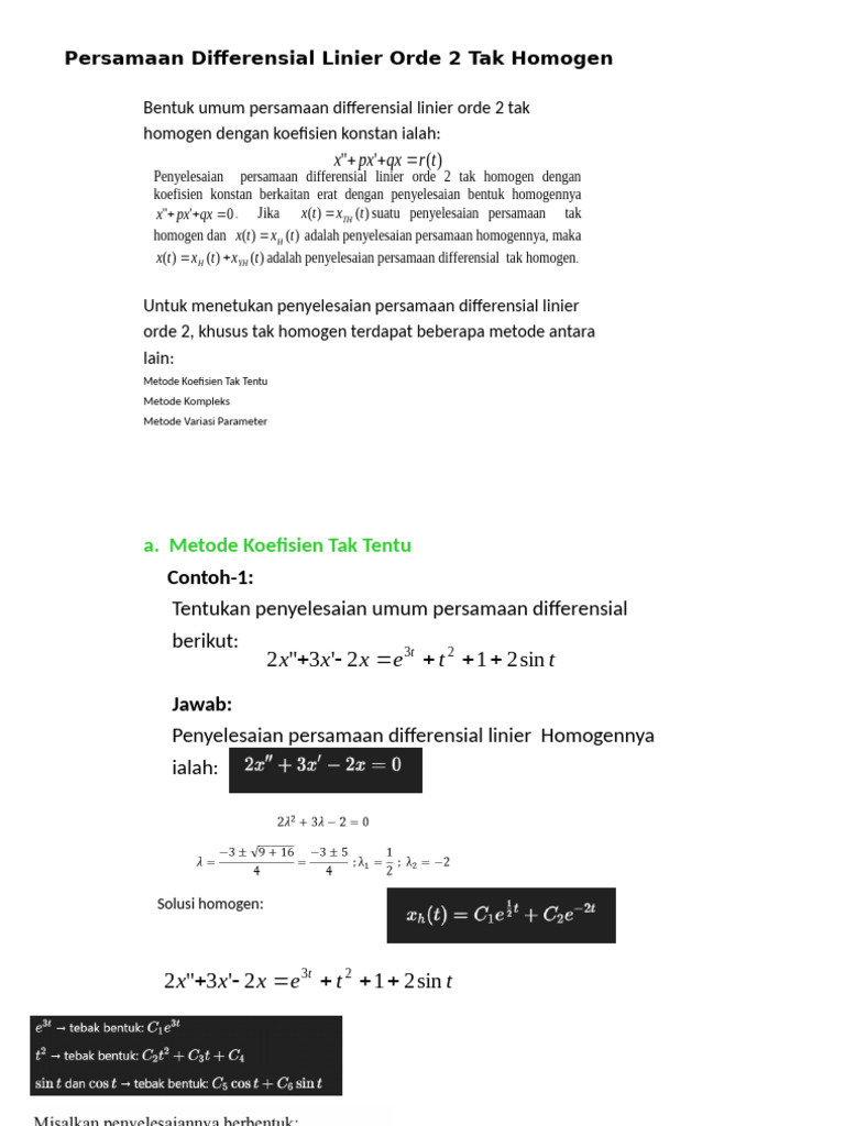 Matematika Tak Homogen | PDF