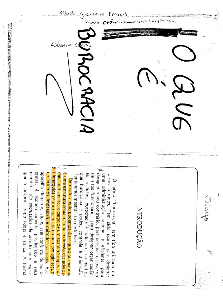 MOTTA o Que É Burocracia | PDF