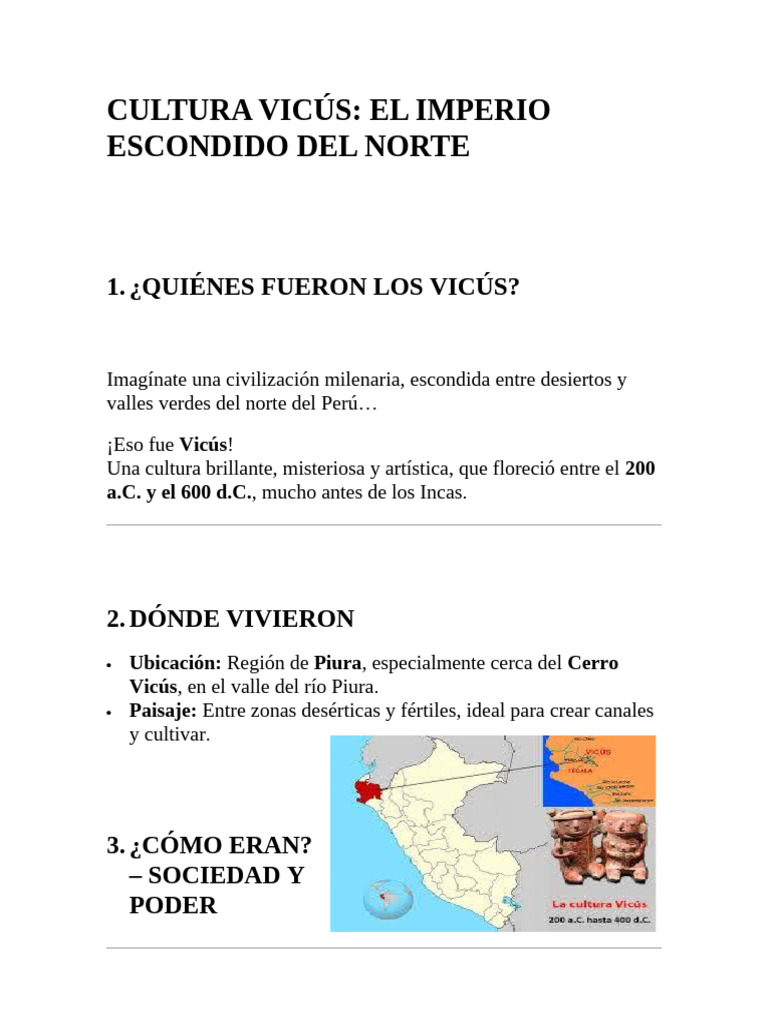 Cultura Vicús: Creencias y Legado | PDF