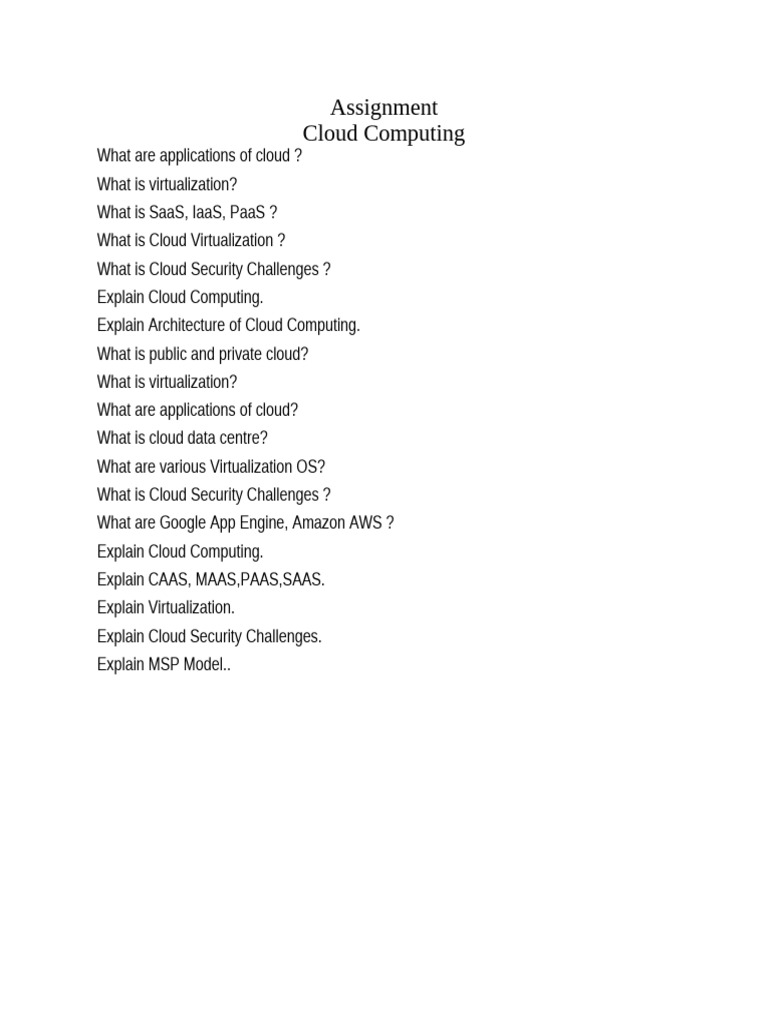 Bca Assignments | PDF