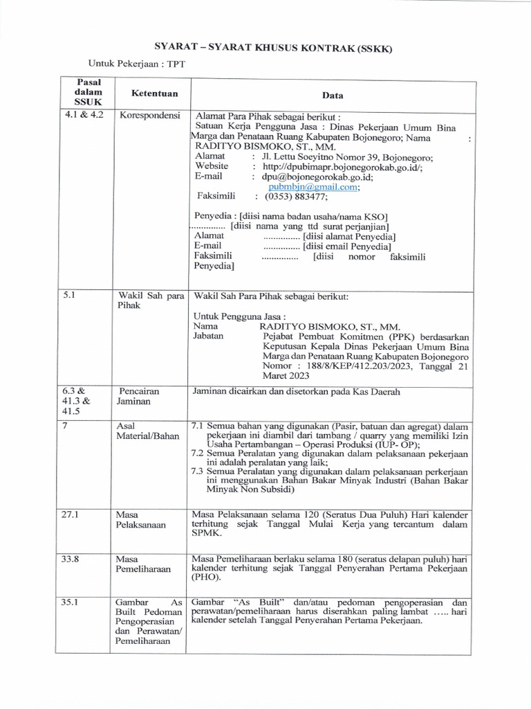 SSKK TPT Lelang 120 Hari Newww | PDF