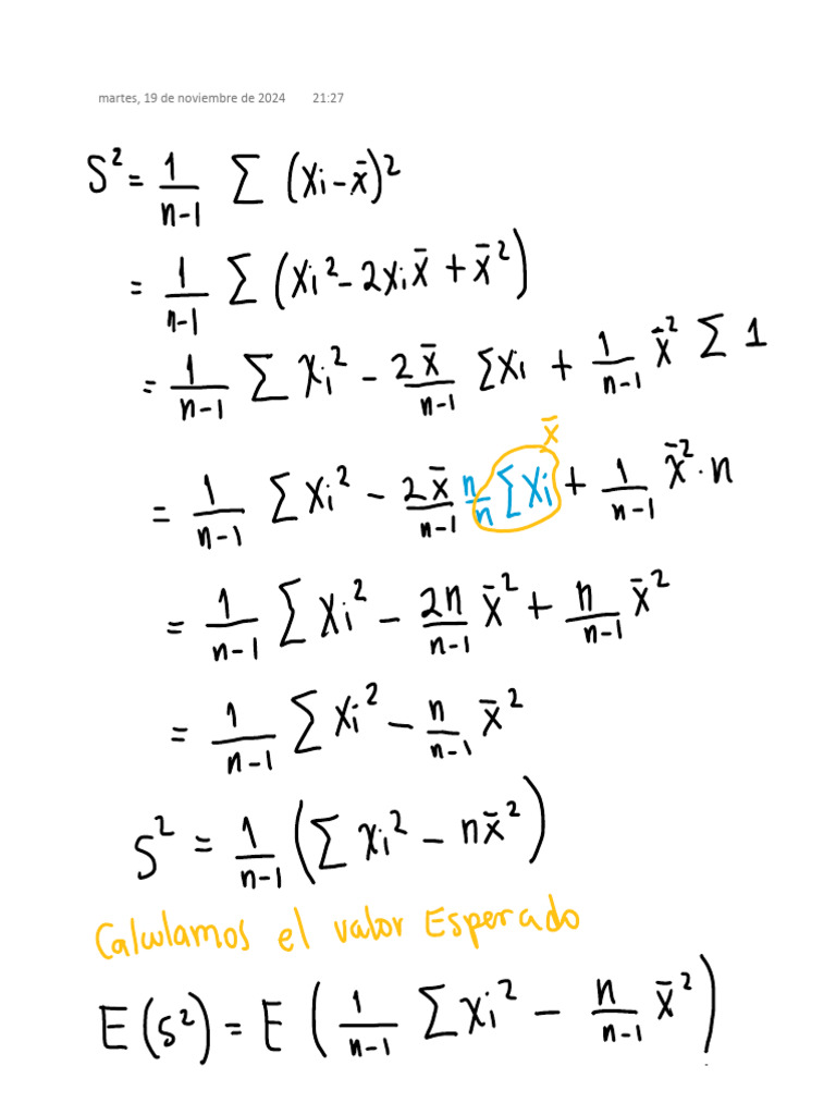 Varianza Es Estimador Insesgado | PDF