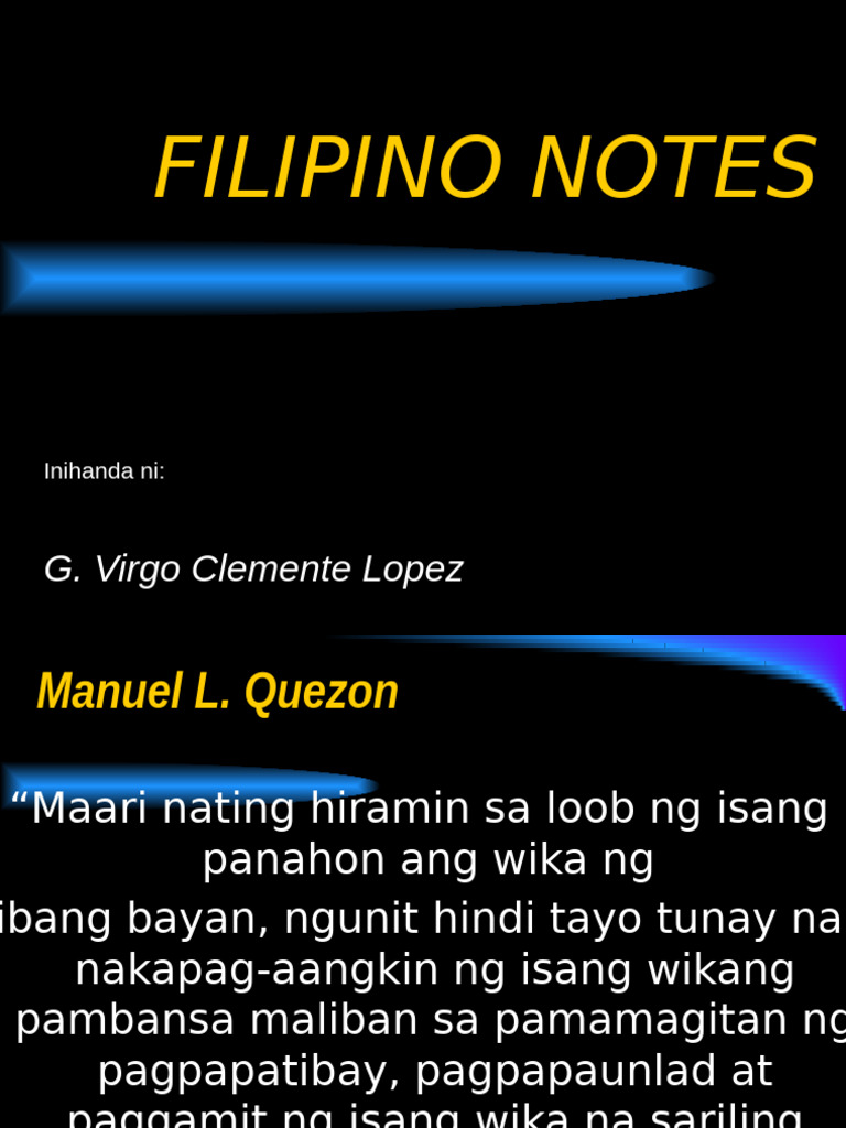 Filipino Notes | PDF