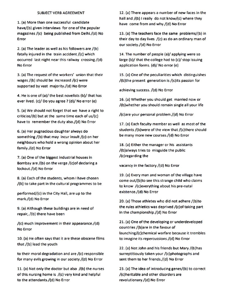 Complete Grammar Practice Set 1 | PDF | Subject (Grammar)