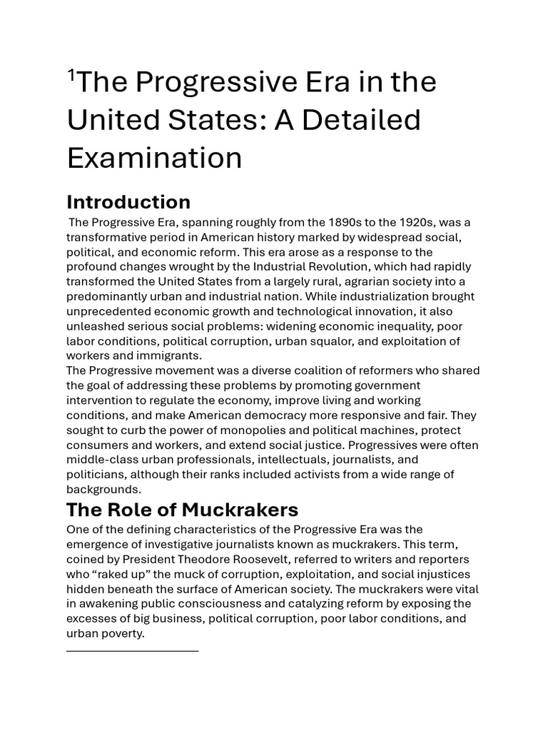 The Progressive Era in The United States | PDF | Progressive Era ...