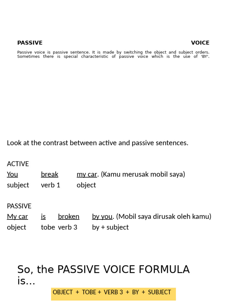 Passive Voice 1 | PDF