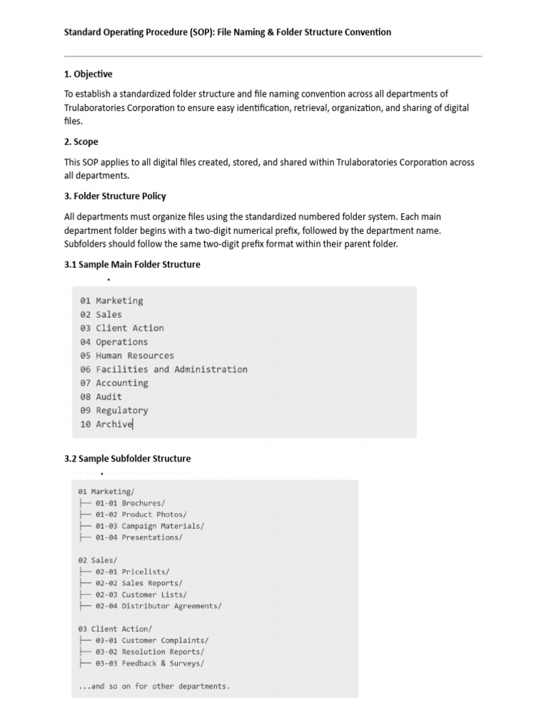 SOP for File Naming Conventions | PDF