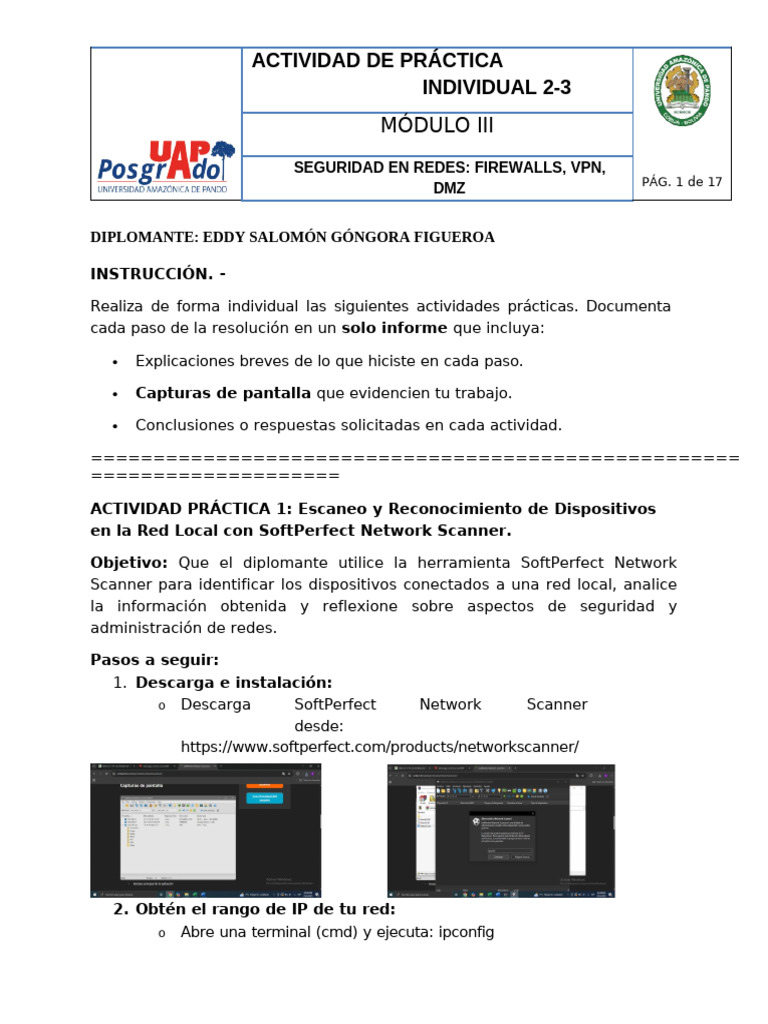 ACTIVIDAD PRÁCTICA 2-3 EDDY SALOMON GONGORA FIGUEROA | PDF | Cortafuegos (informática) | Contraseña