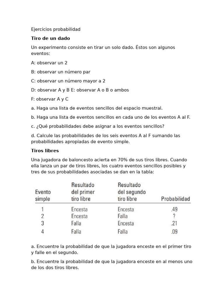 ejercicios probabilidad | PDF | Probabilidad | Ruleta