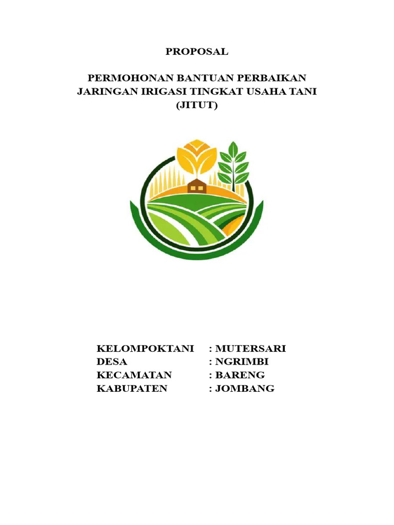 PROPOSAL Jaringan Irigasi Tingkat Usaha Tani (JITUT) Mutersari | PDF