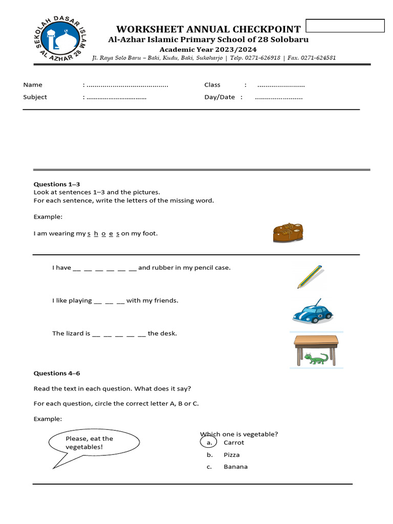 LK Checkpoint English Grade 1 | PDF