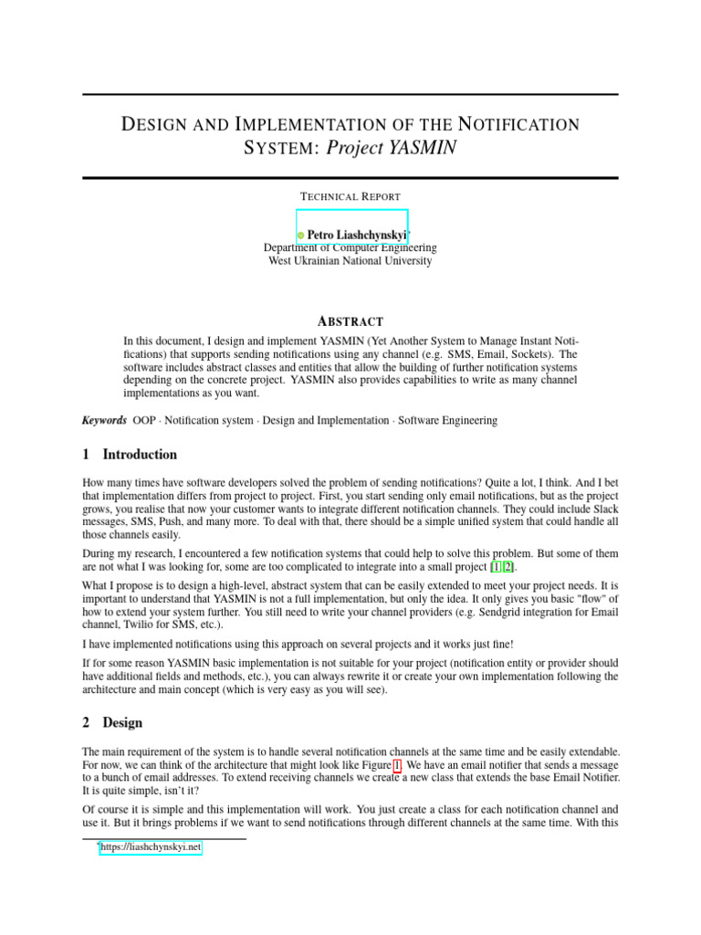 Design and Implementation of The Notification Syst | PDF | Class ...