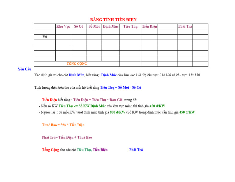 Bai Tap Thuc Hanh Excel 3 | PDF