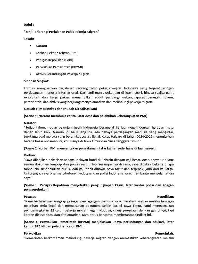 Perjuangan Pekerja Migran: Janji Palsu | PDF