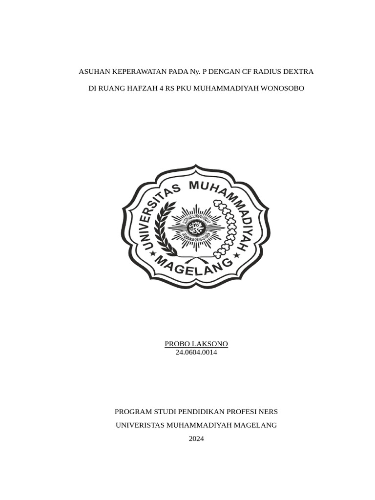 Asuhan Keperawatan Fraktur Radius Dextra | PDF