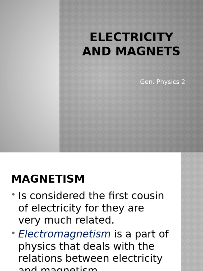 Electricity and Magnets | PDF