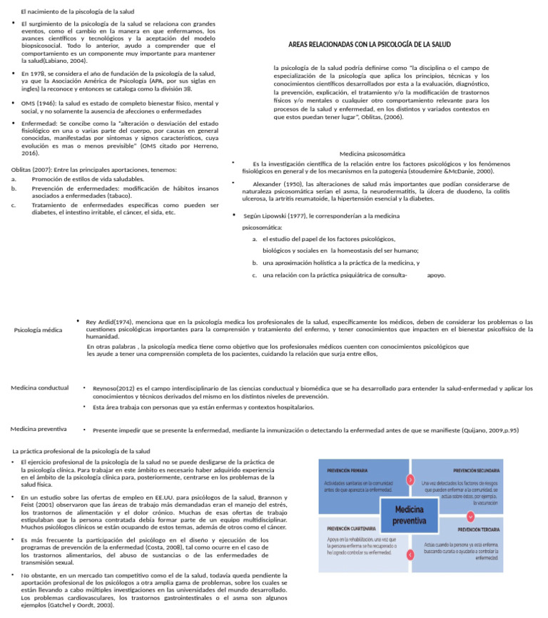 El Nacimiento de La Psicolog-A de La Salud | PDF | Salud psicológica | Sicología