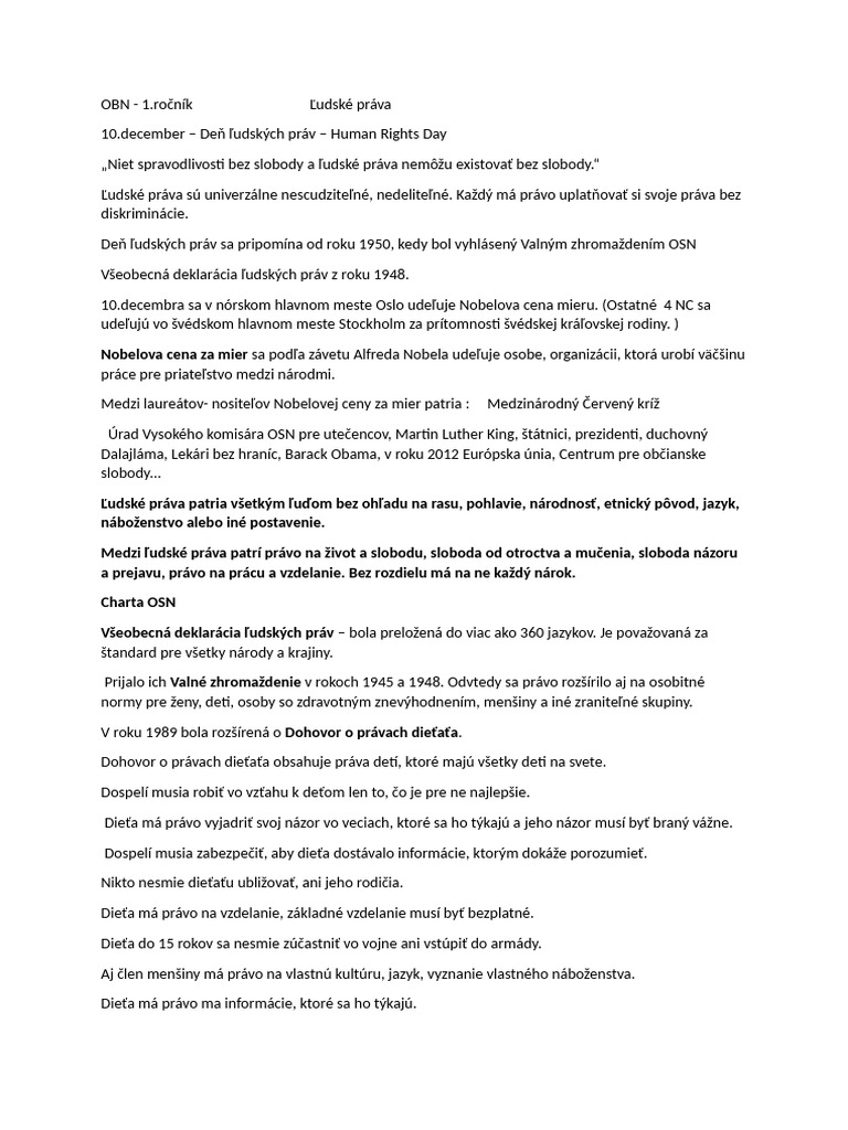 OBN - Ľudské Práva | PDF
