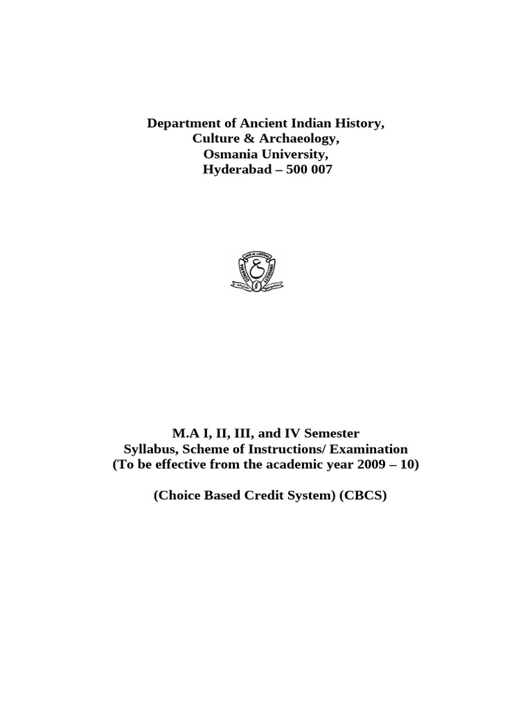 AIHC&a, Revised Syllabus As Per The UGC | PDF | Course Credit