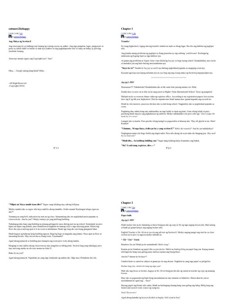 Ang Mutya NG Section e | PDF