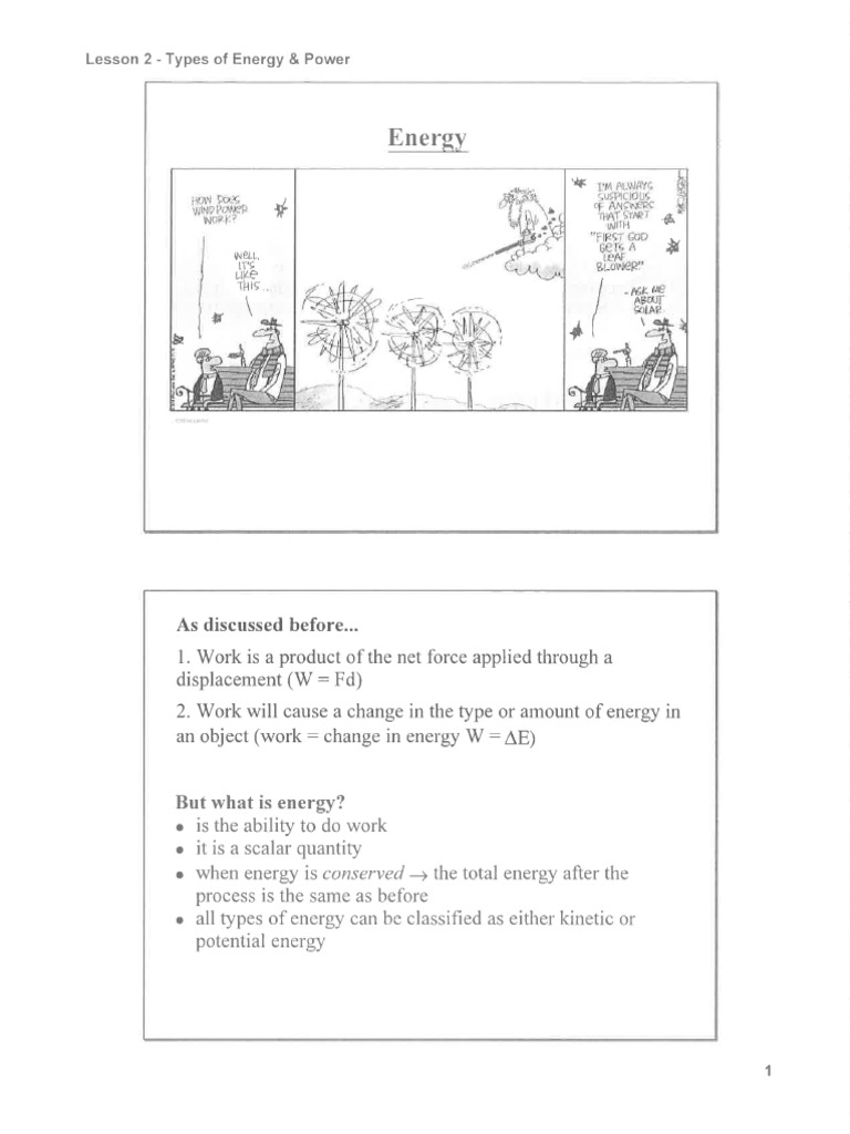 Lesson 2 - Types of Energy & Power | PDF