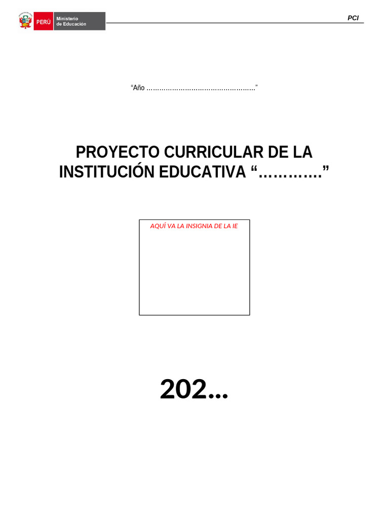 Formato Pci 2024 | PDF | Aprendizaje | Plan de estudios