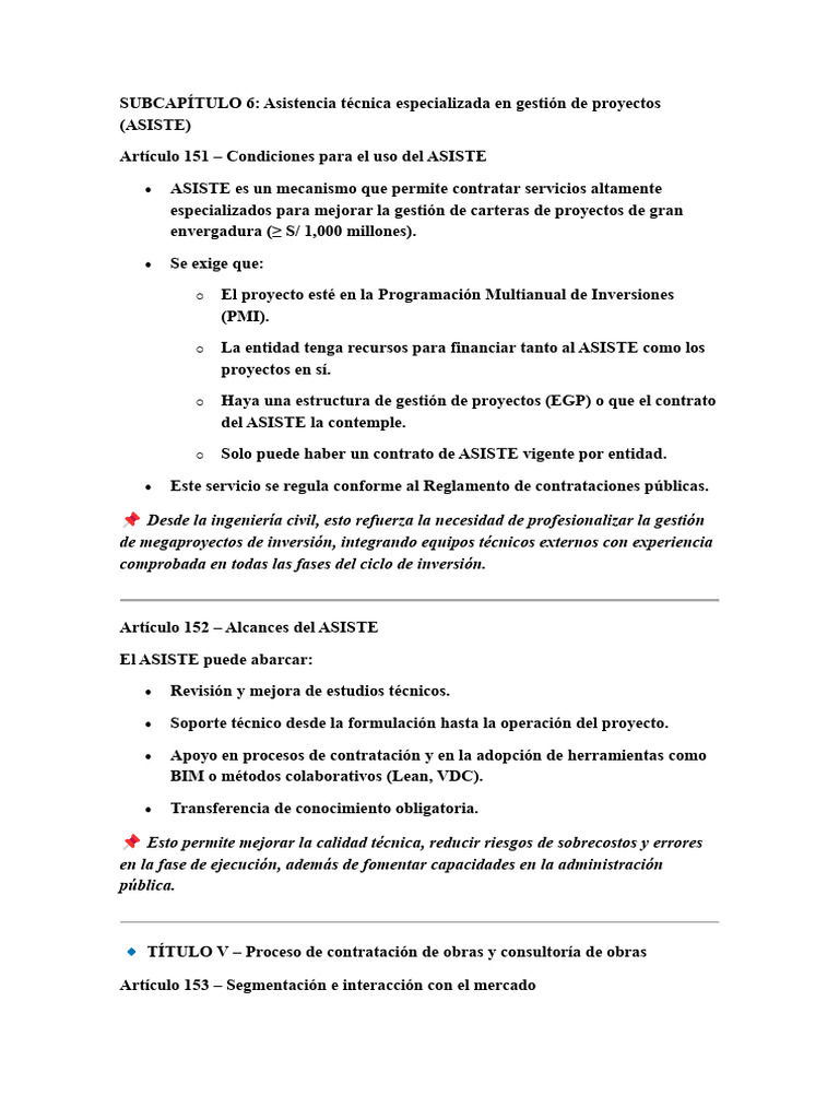 Articulos Del 151-158 | PDF | Contratista general | Gestión de proyectos