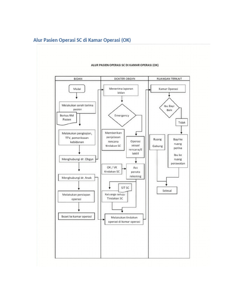 Alur Pasien Operasi SC Gambar | PDF
