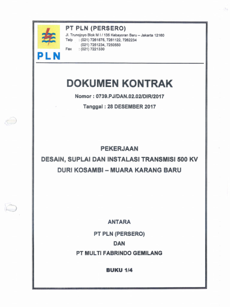 PLN - PT Multi Fabrindo Book 1 | PDF