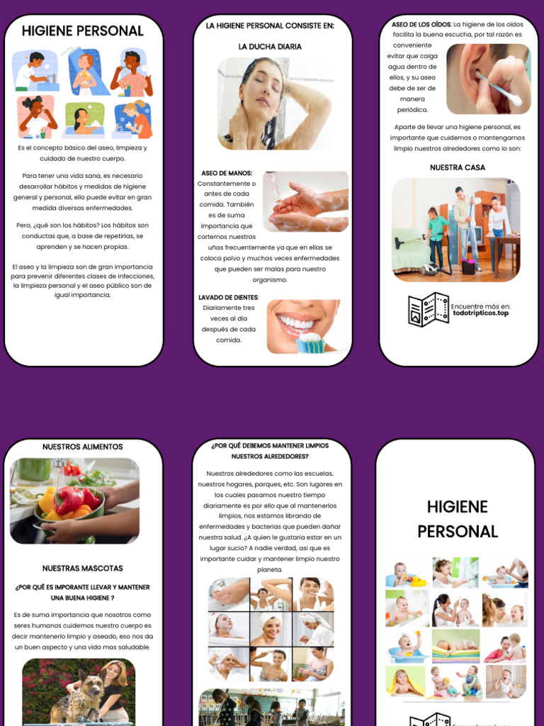 Triptico de La Higiene Personal | PDF | Higiene